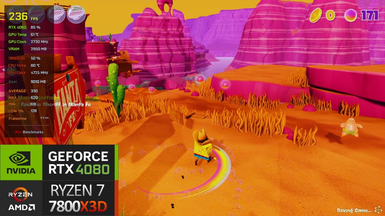 SpongeBob Squarepants The Cosmic Shake l RTX 4080 & 7800X3D l 1440p ...