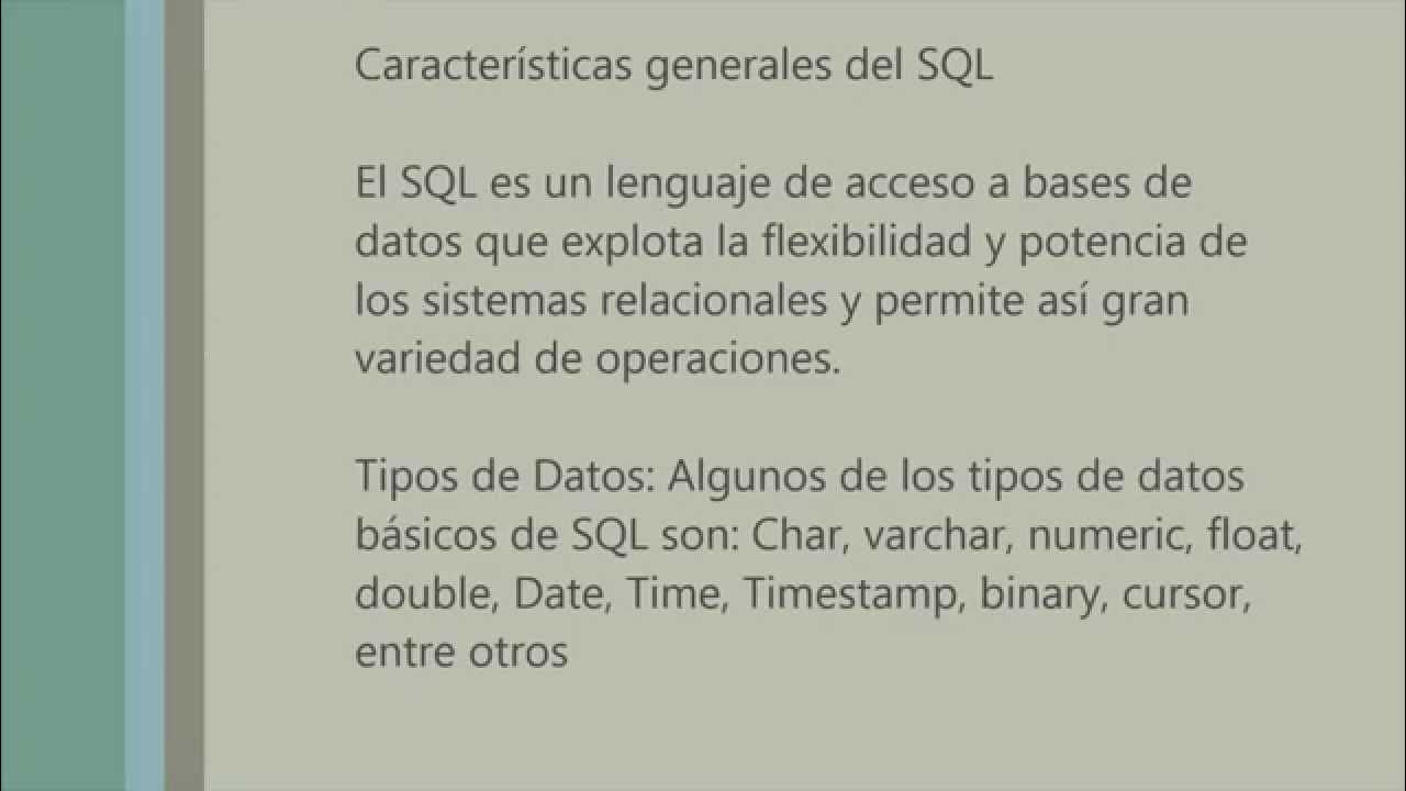 Uso de Lenguaje de Consulta Estructurado (SQL) - YouTube