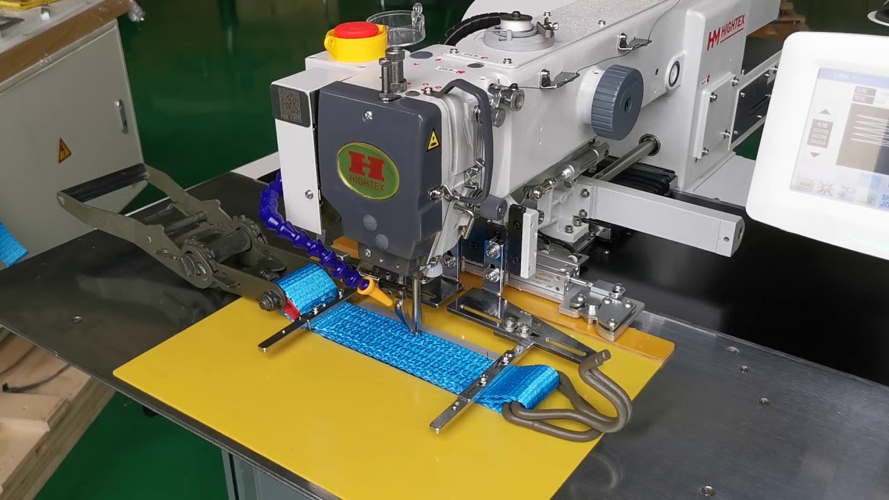 Automatic Ratchet Straps Sewing Machine to Argentina - YouTube