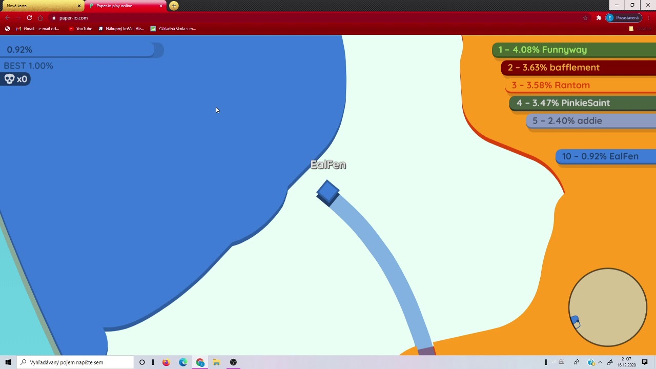 Ako (NE)drtiť skóre v Paper.io :D - YouTube