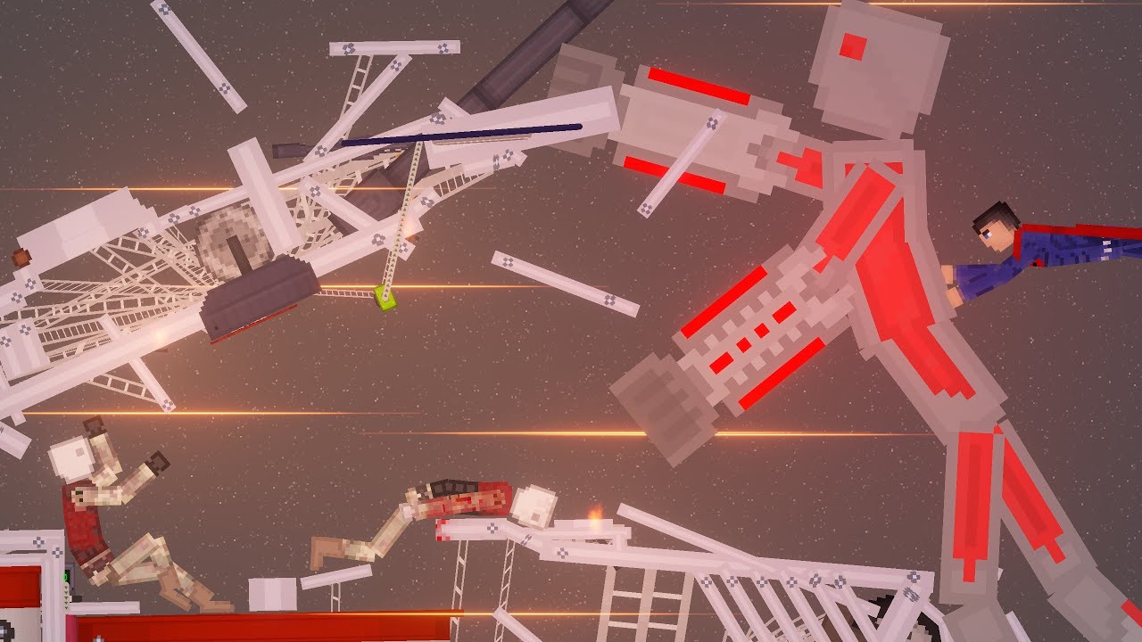 Superheroes Fight Aliens in People Playground - YouTube