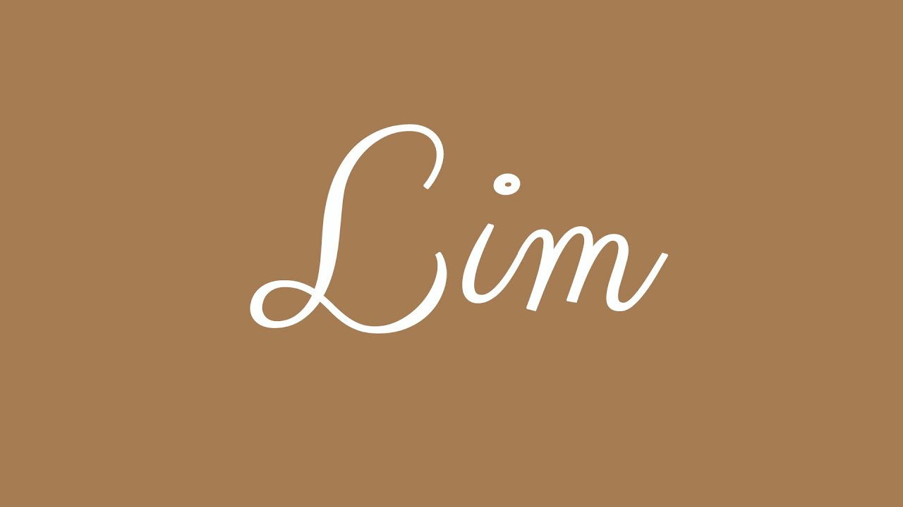 Learn how to Sign the Name Lim Stylishly in Cursive Writing - YouTube