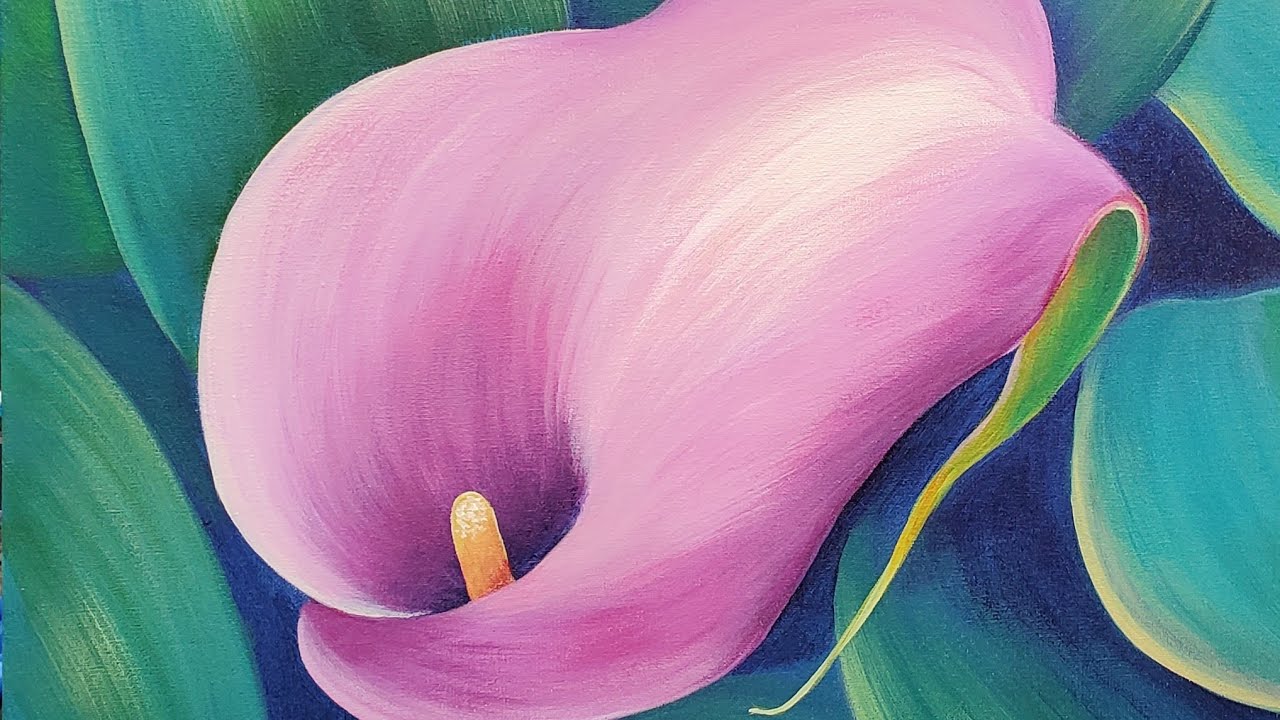 White Calla Lily Flower Painting Buy Pannel Flowers Modern Floral