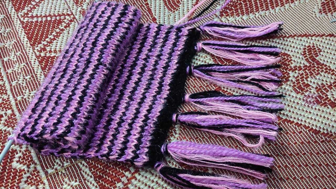 Beautiful design for muffler, shawl, stole - YouTube