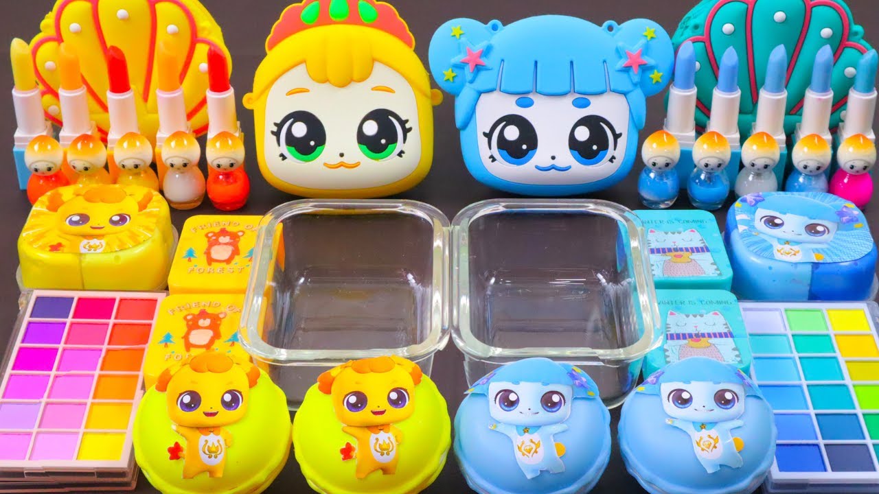 Catch! Teenieping Yellow & Blue Slime! Mixing and Destruction Makeup ...