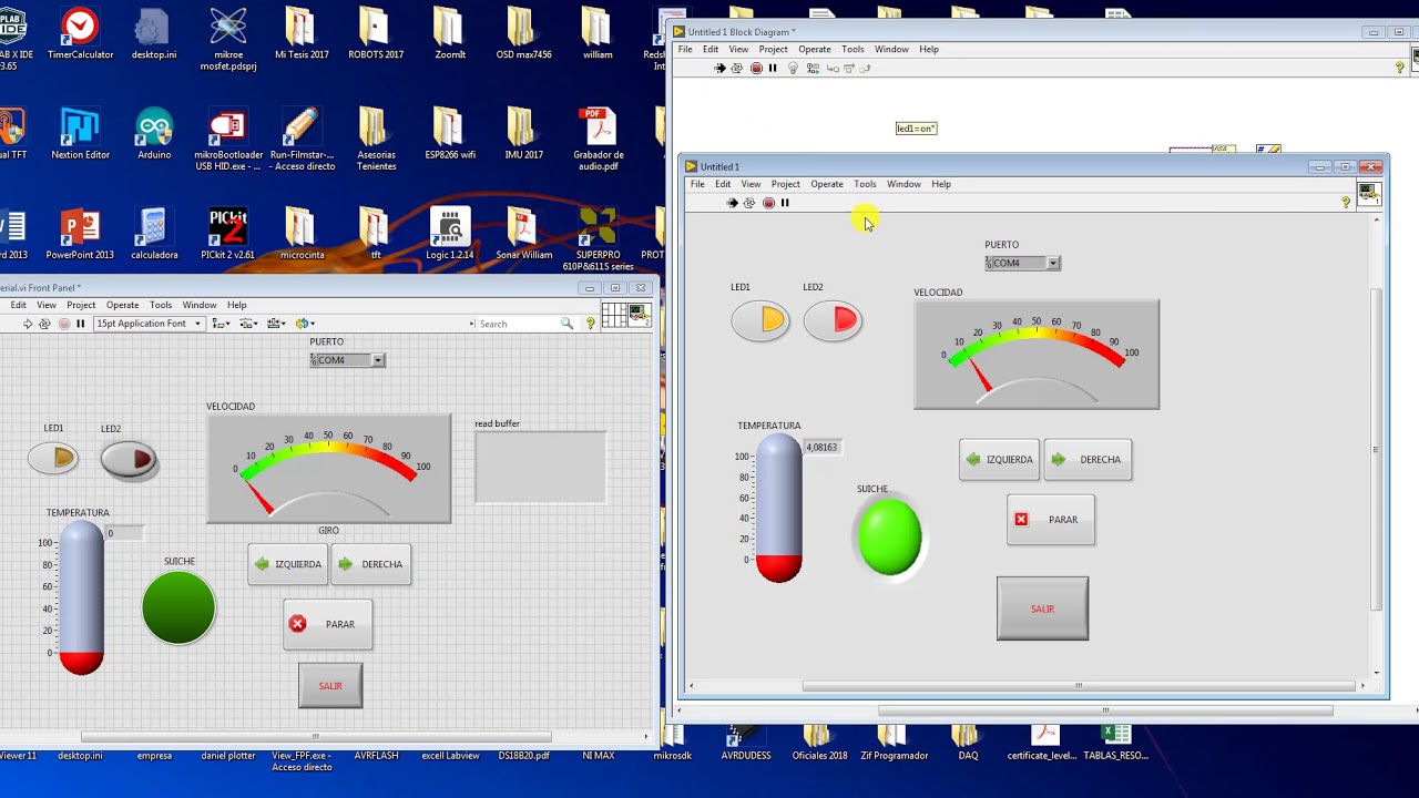 Transmision ordenes serial en Labview - YouTube