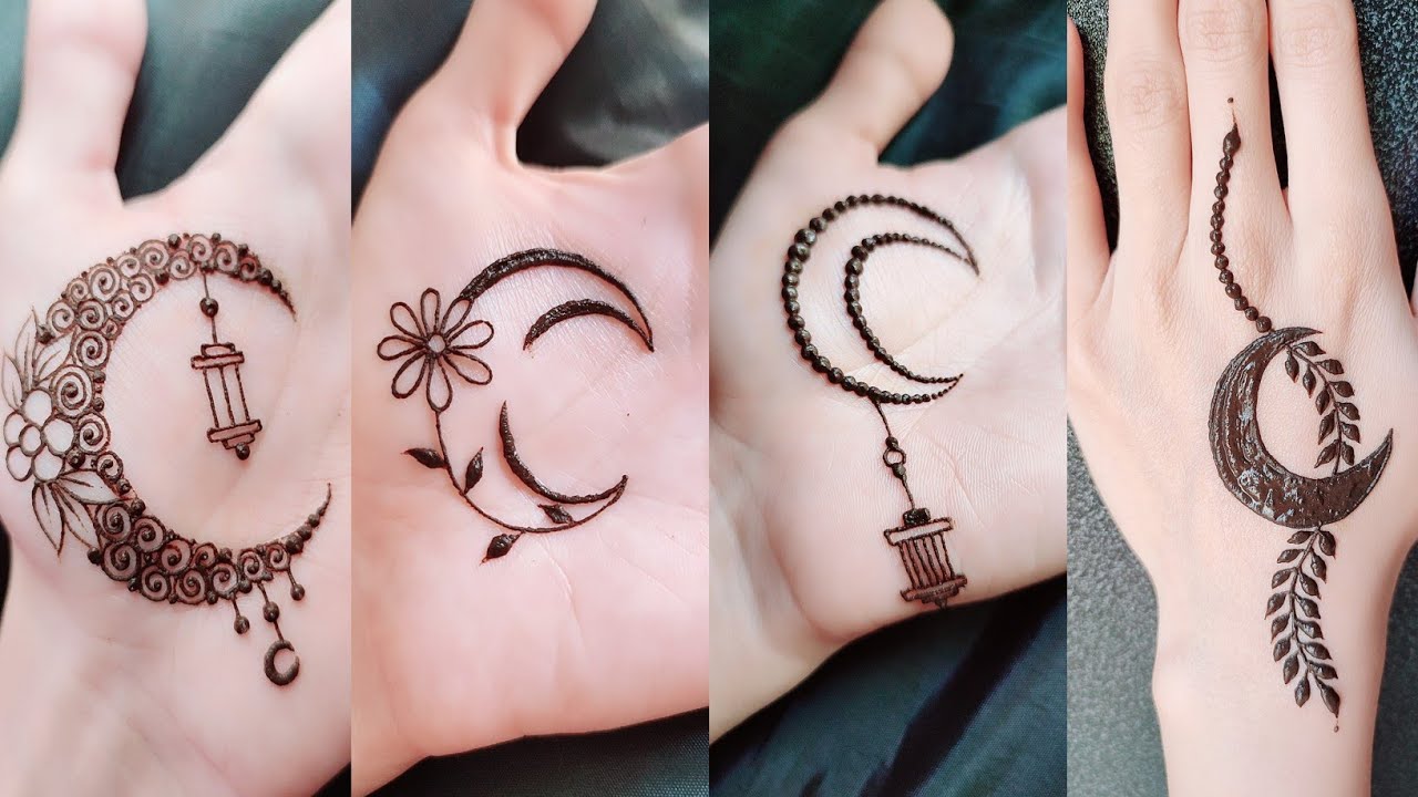 5 Beautiful Chaand Mehndi Tattoo Design ️ | Eid Mehandi Tattoo Design 🤩 ...