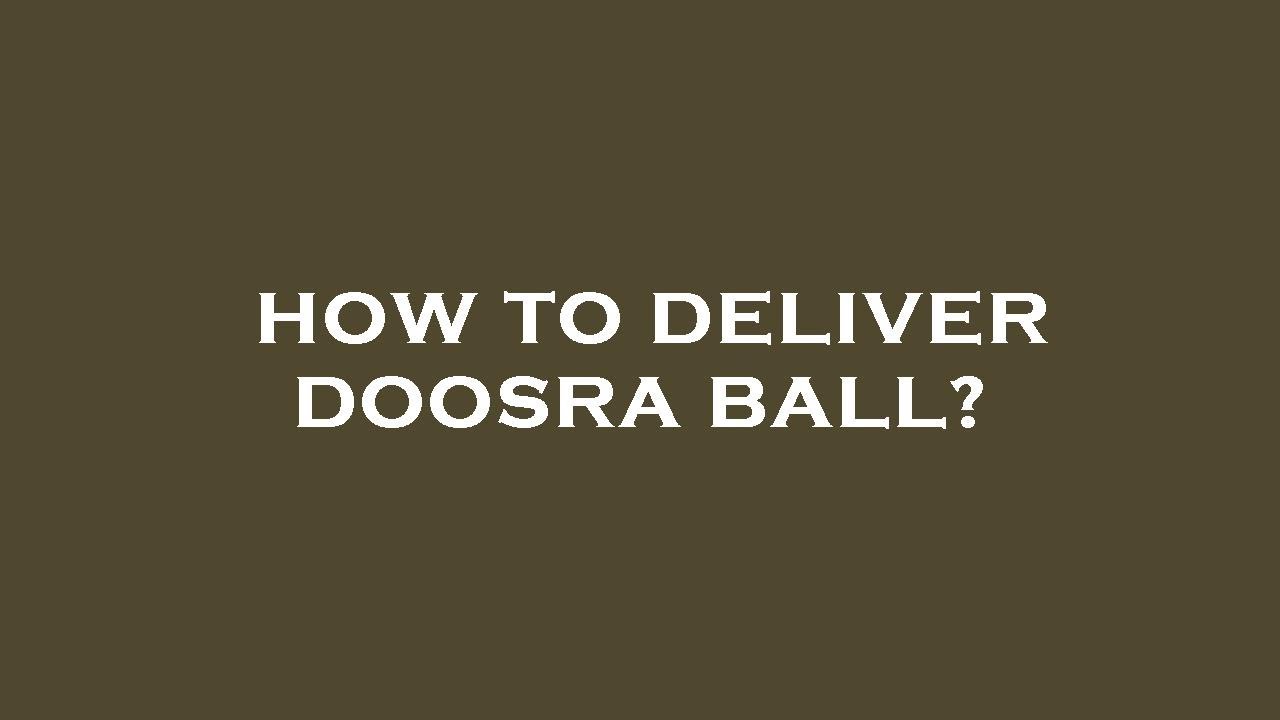 How to deliver doosra ball? - YouTube
