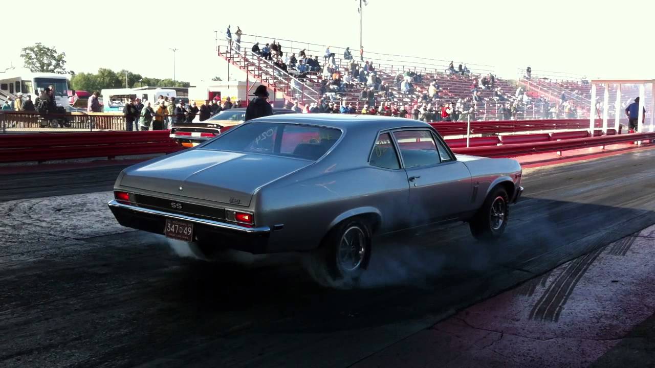 2011 Pure Stock Muscle Car Drag Race - Nova Burn Out - YouTube