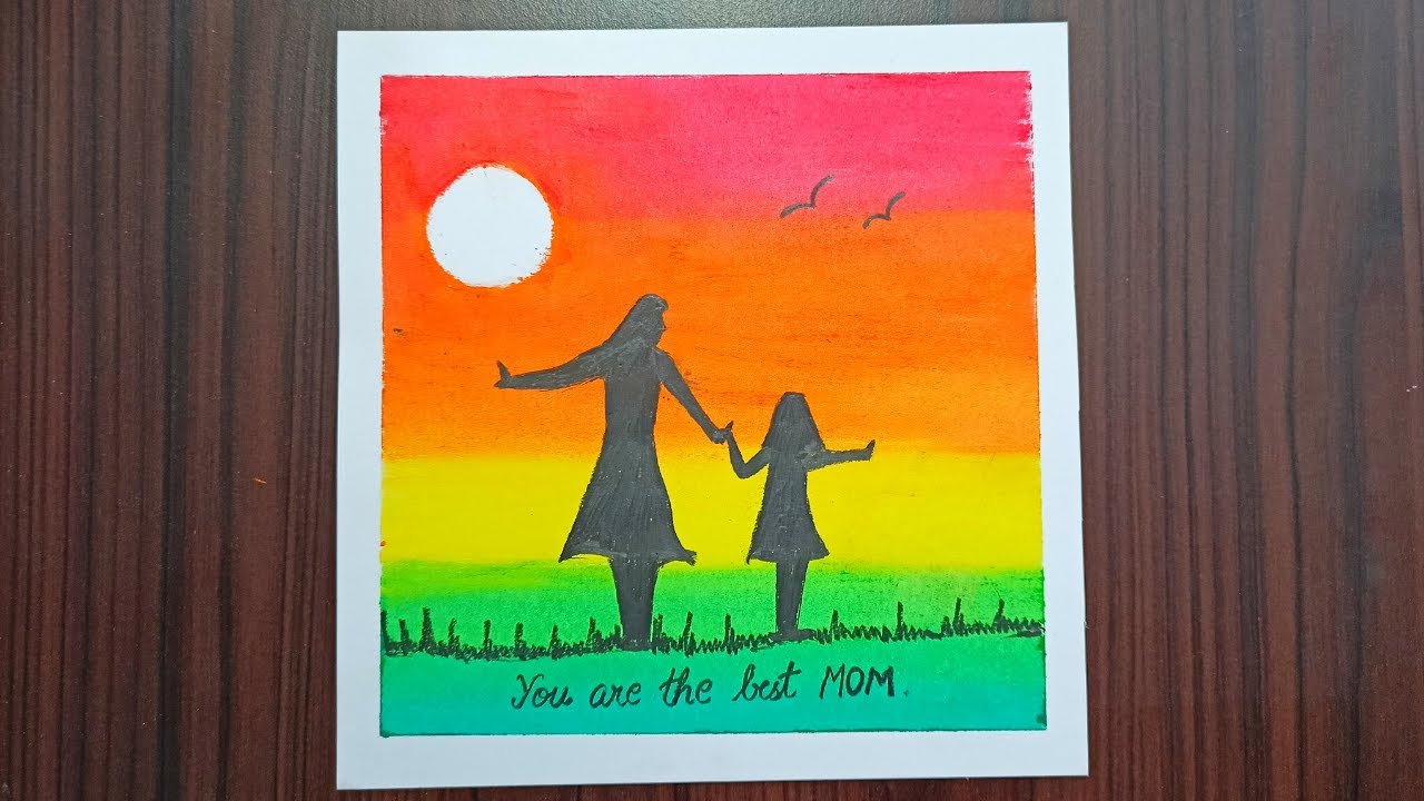 International Mothers Day Drawing |Mother and daughter drawing with oil ...