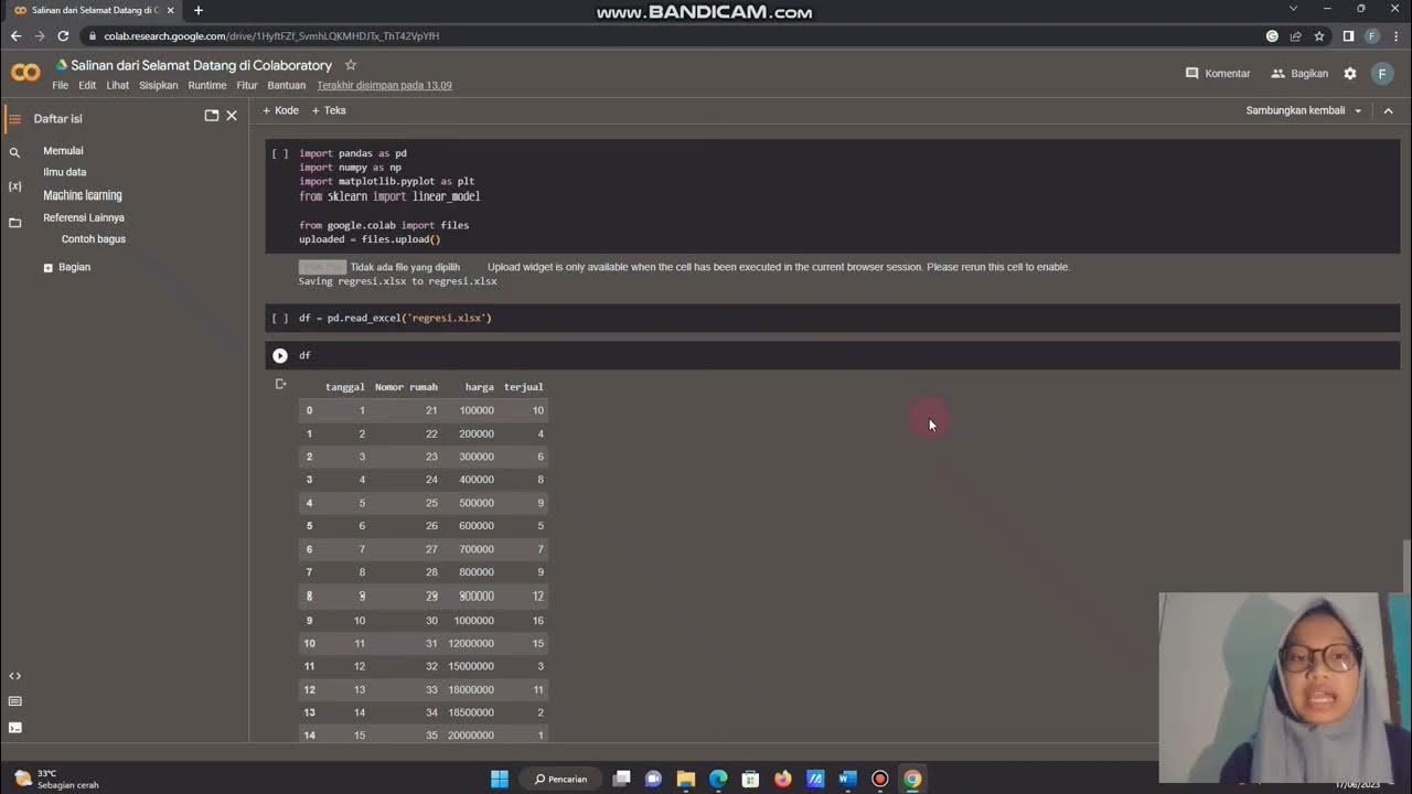 Cara uji Regresi Liniear Berganda menggunakan Google Colab - YouTube