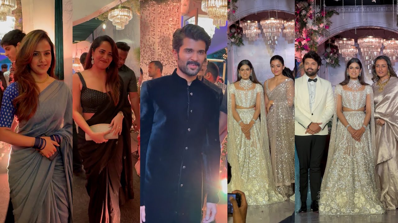 Celebritys At Dil Raju Nephew Ashish Reddy & Advitha Reception | Vijay ...