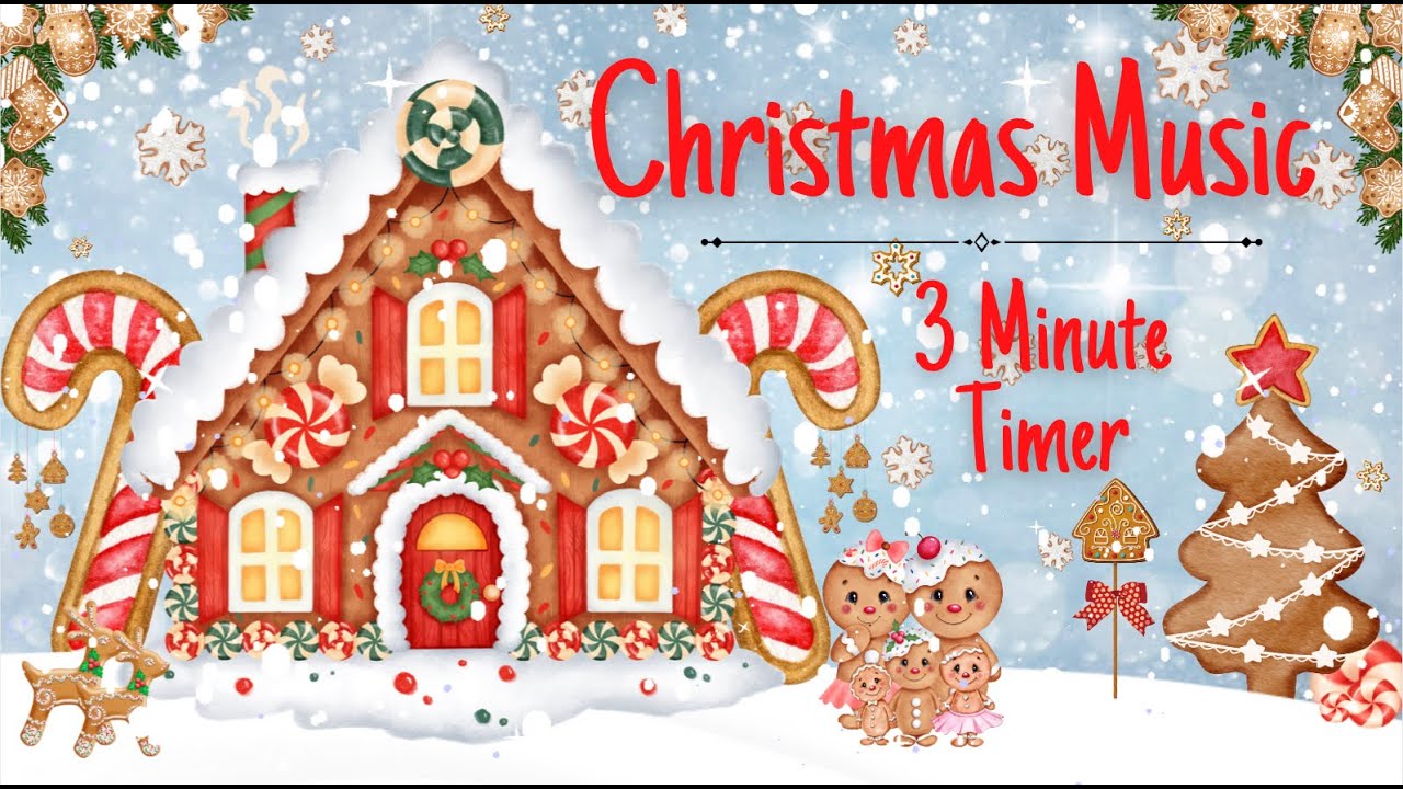 3 Minute Timer || Christmas Music || Gingerbread House #timer # ...