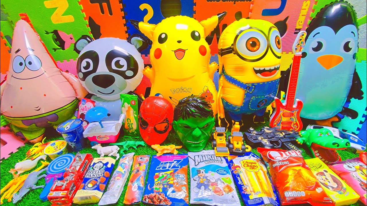 Permen yupi, es krim, coklat Upin Ipin, minion, jerapah, sapi, bebek ...