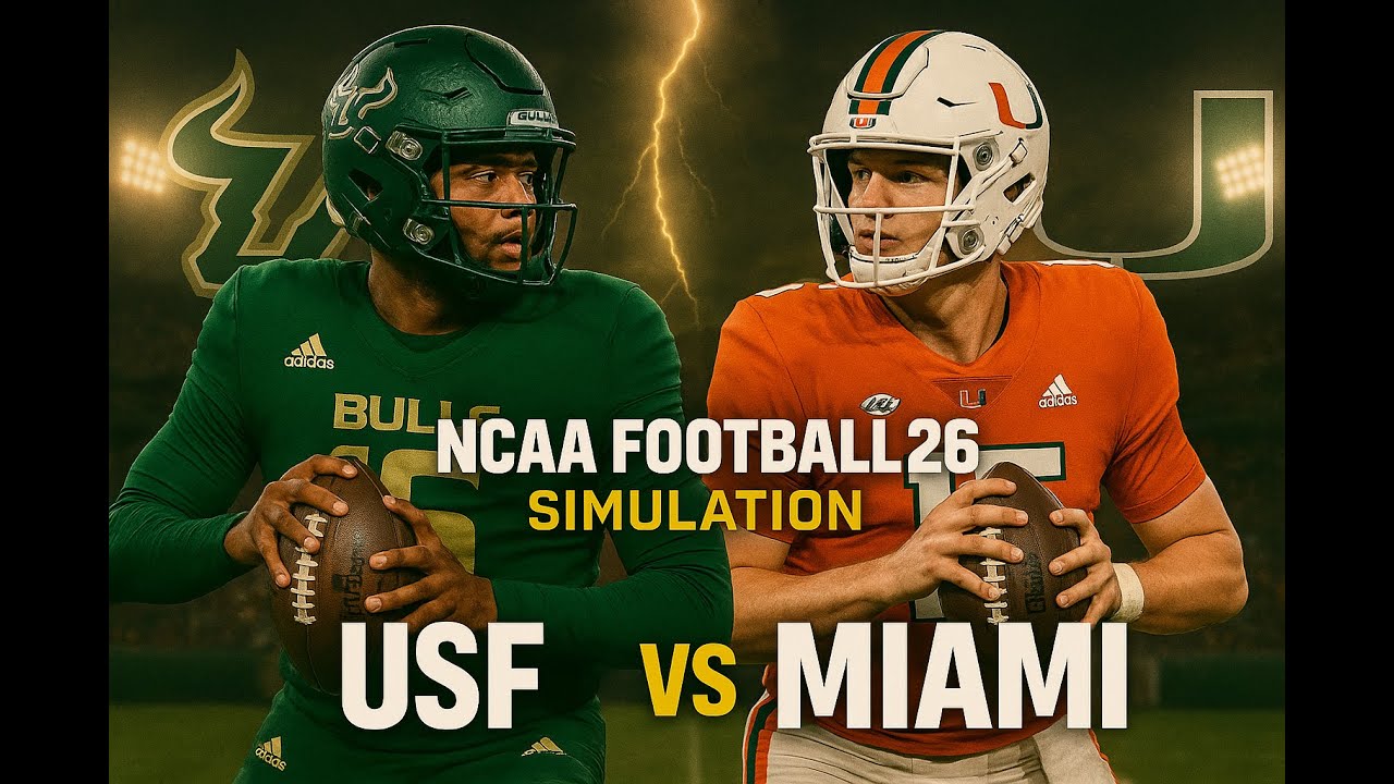 USF Bulls vs Miami Hurricanes | NCAA Football 26 Simulation | Full Game ...