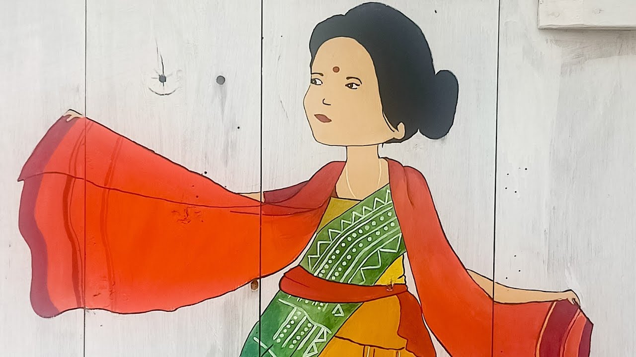 bodo girl panting drawing - YouTube