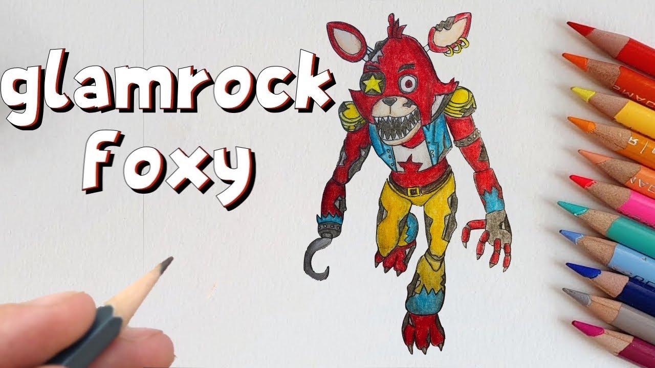 HOW TO DRAW SHATTERED GLAMROCK FOXY ( FNAF SECURITY BREACH ) - YouTube