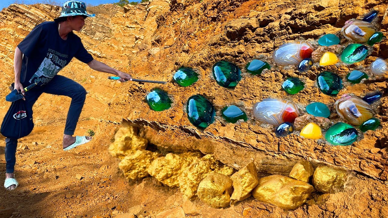 wow! Incredible discovery! Huge gold nuggets dug at the foot of ...