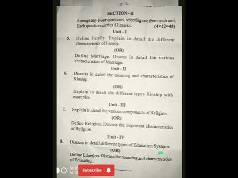 Sociology question paper (Major ) BA 2nd semester | under (NEP) 2023 ...