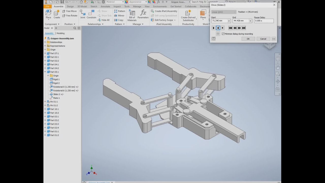 Autodesk Inventor: Gripper Assembly part-2 - YouTube