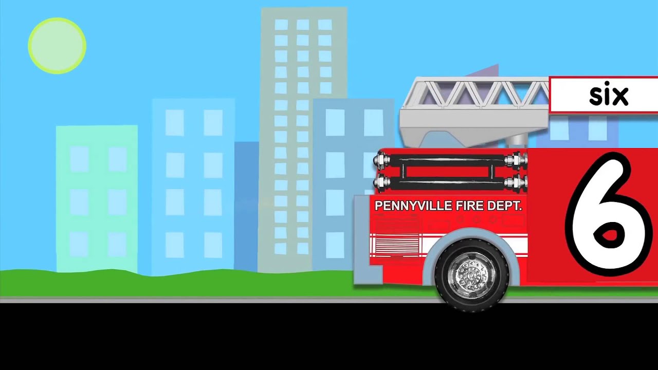 Learn Numbers Fire Truck #1 Count to 10 Firetrucks Animation for Kids ...