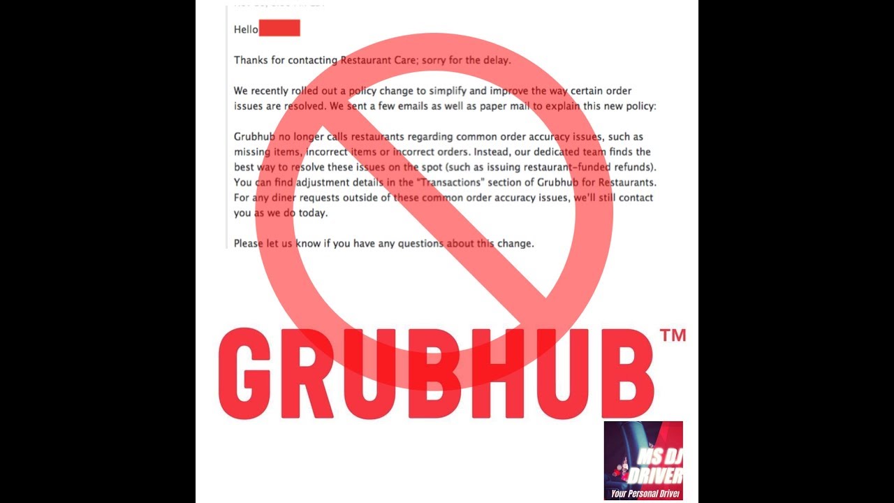 GRUBHUB BRINGS MAJOR CHANGE TO REFUND POLICY!!!! - YouTube