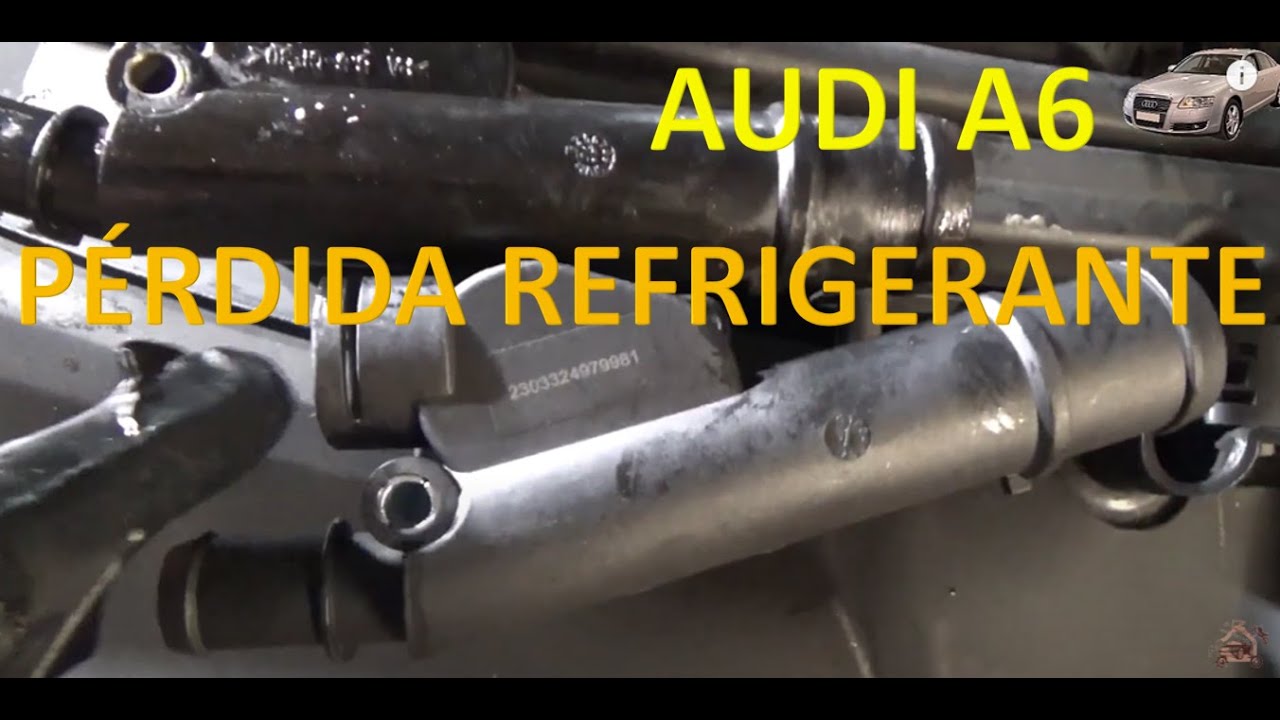 AUDI A6. Pérdida líquido refrigerante. Remplazar la brida trasera de la ...