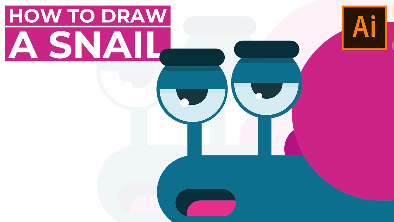 How to DRAW A SNAIL in Adobe Illustrator Tutorial - YouTube
