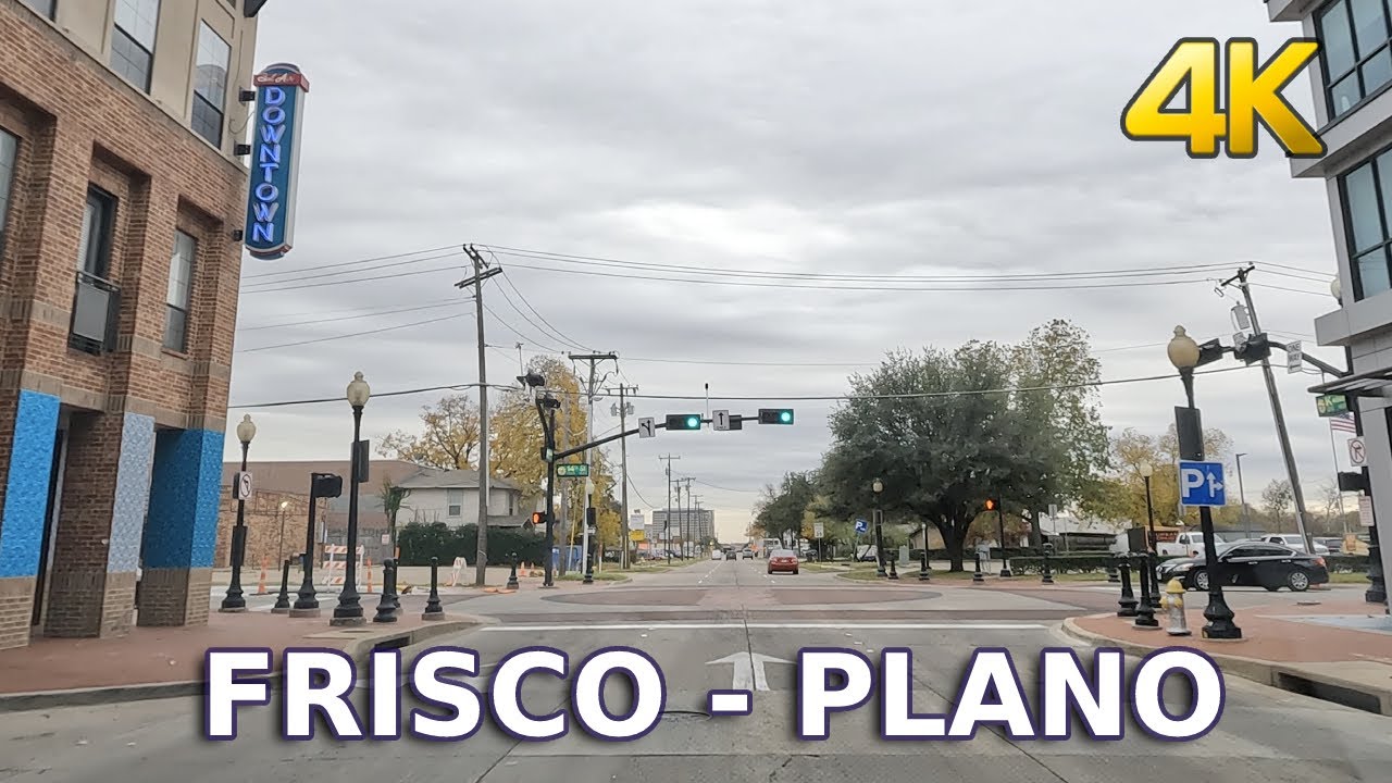 Frisco (discovery center) to Plano (downtown), Texas - 4k UHD driving ...