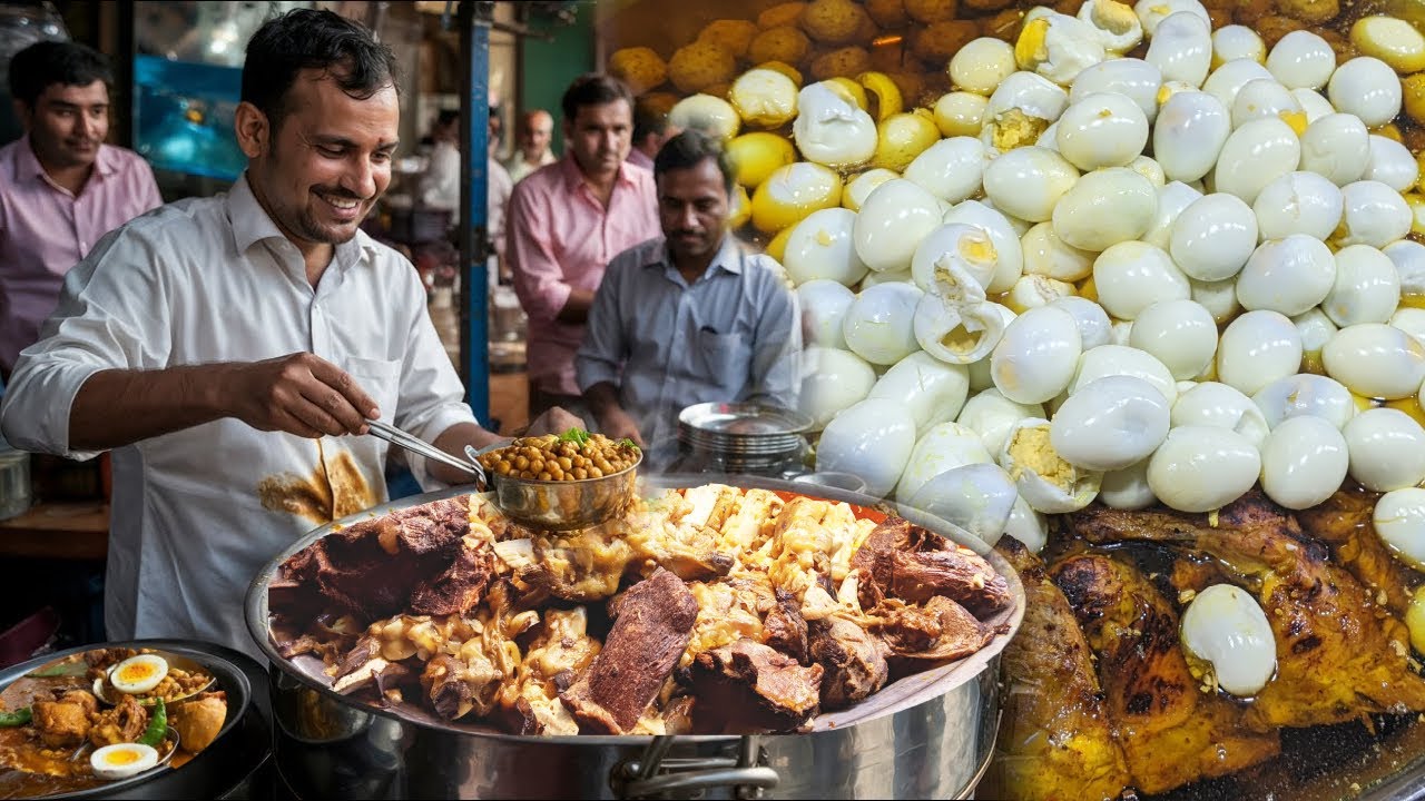AMAZING DESI STREET FOOD BREAKFAST AT ROADSIDE | FAMOUS 50 YEARS OLD ...