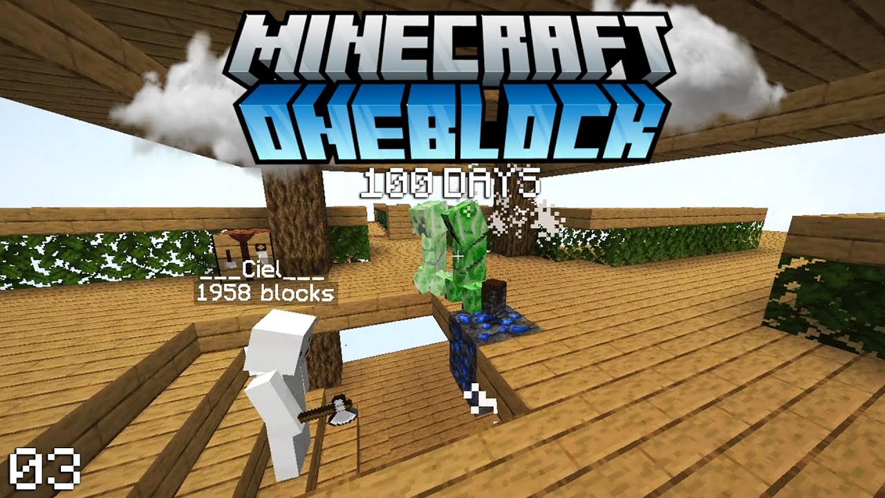 100 Days In One Block Skyblock: Episode 3 - Creeper Infestation! - YouTube