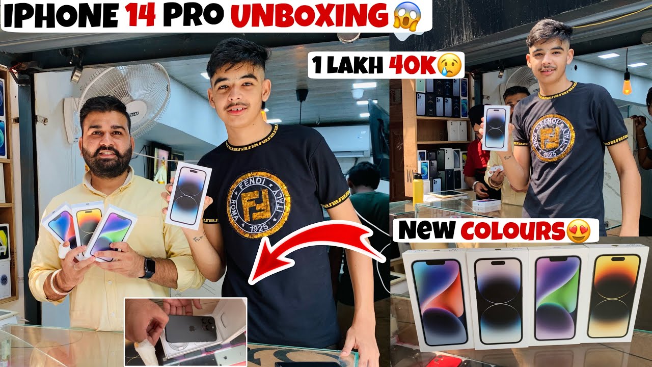 Finally 14 Pro UNBOXING😱| Price? | New Colours😍| Indian Iphone 14 Price ...