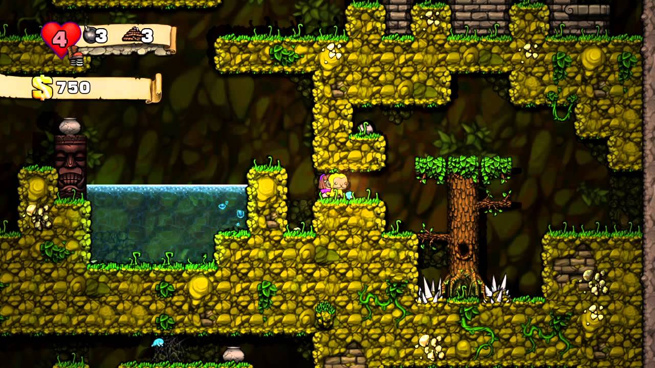 Spelunky how to get a golden monkey - YouTube
