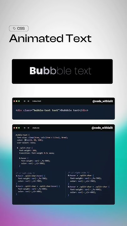 Animated Bubble Text Using Css🧑‍💻 Coding Programming Csstricks Html