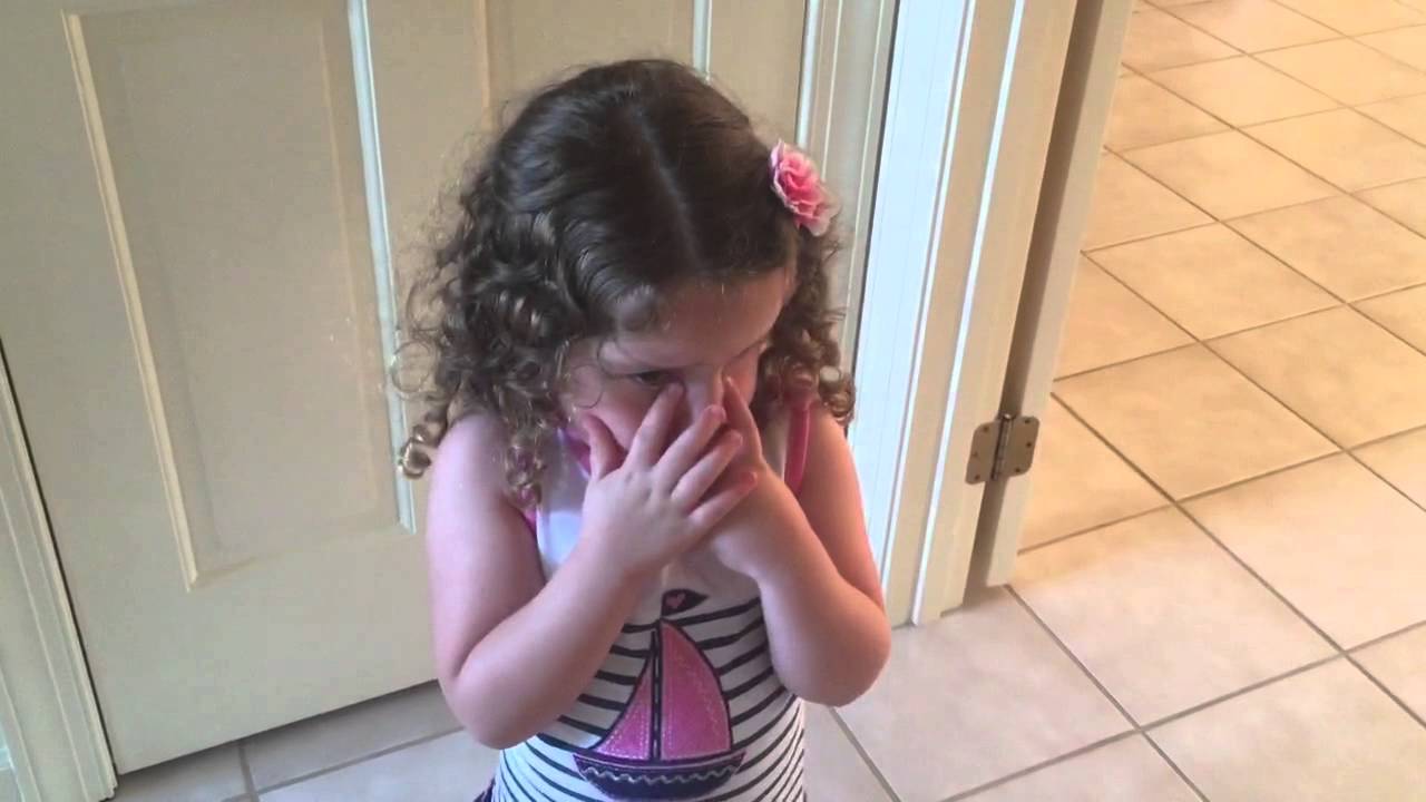 Lilly scared of the new toilet - YouTube