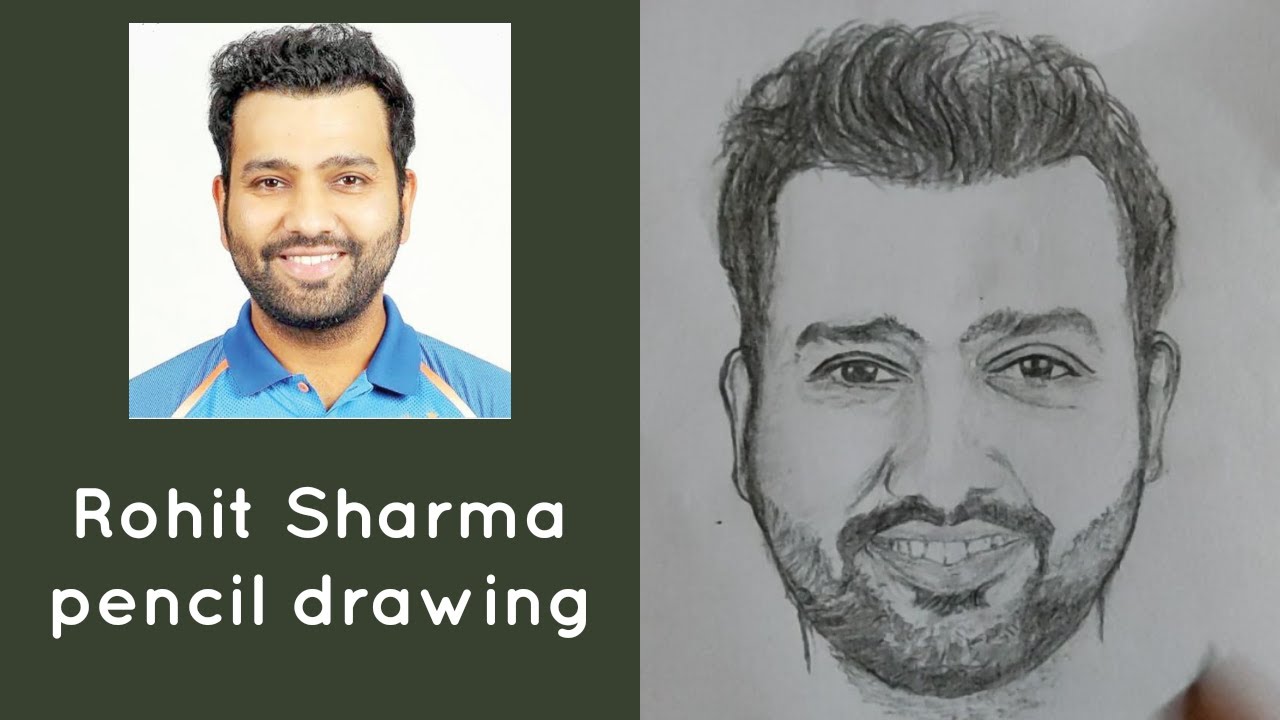 Rohit Sharma face drawing video | drawing with pencil | face drawing ...