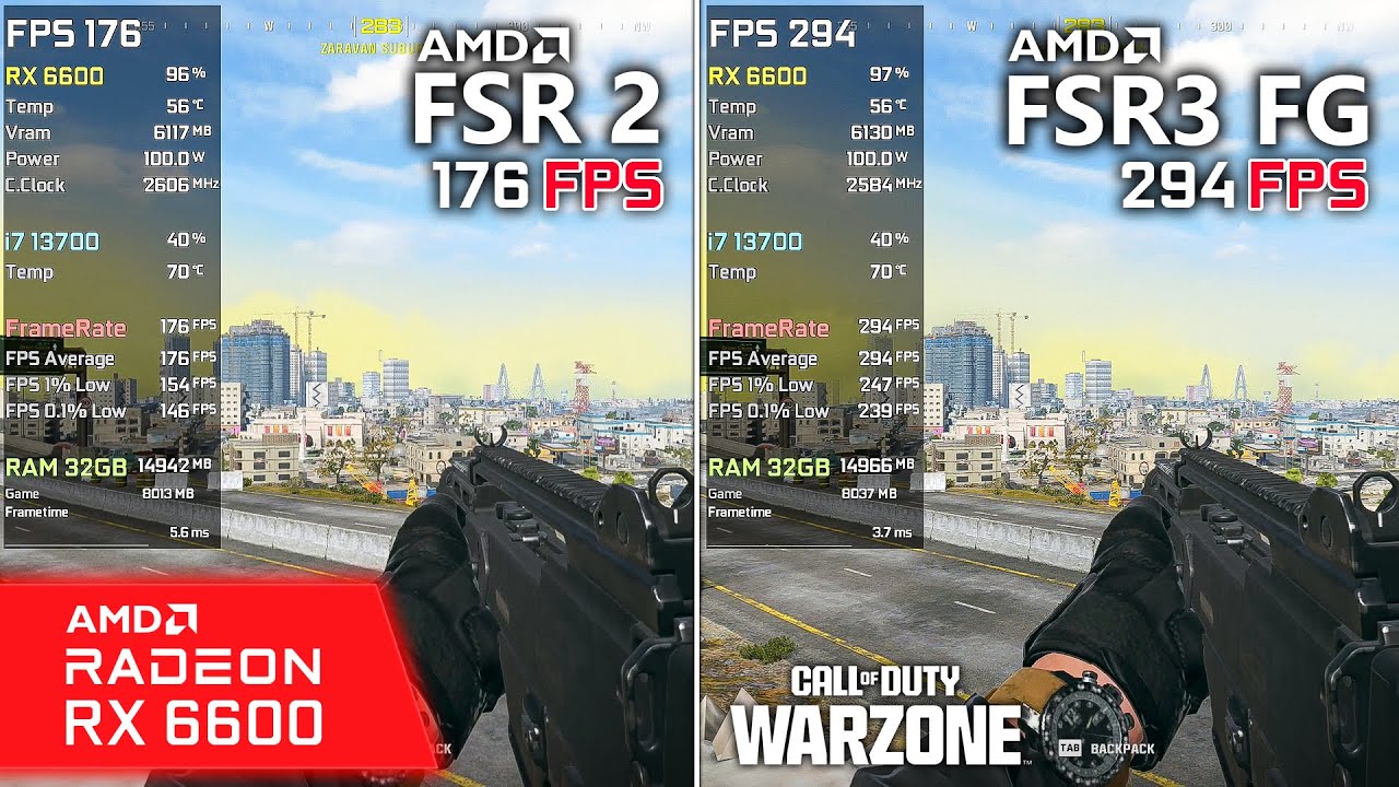 RX 6600 | COD Warzone 3 - AMD FSR 3 Frame Generation - YouTube