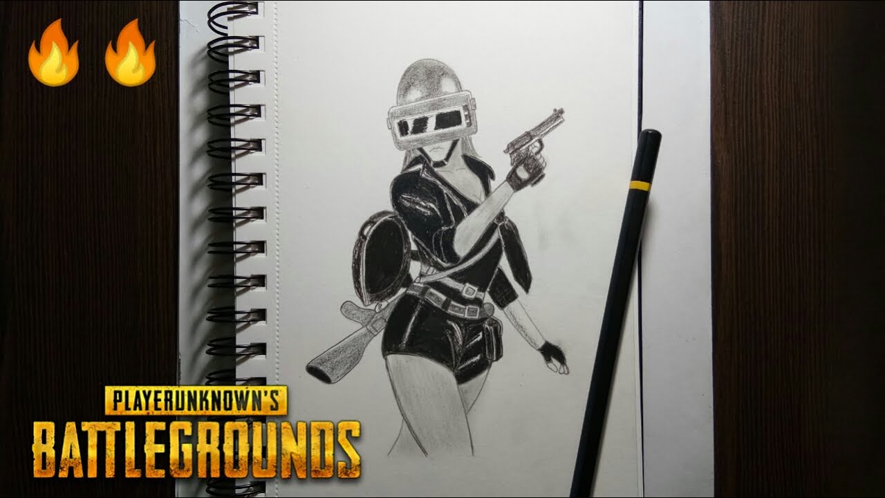 Pubg girl drawing || Player Unknown Battleground || How to draw pubg ...