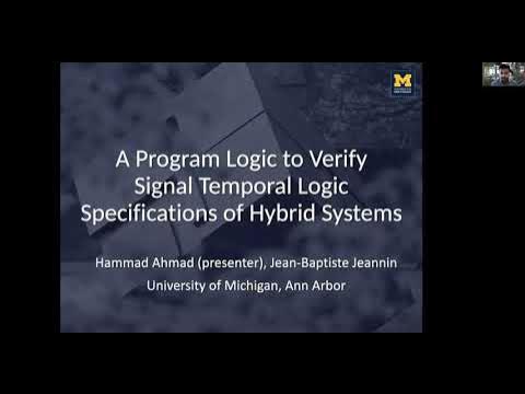 [HSCC21] H. Ahmad - A Program Logic to Verify Signal Temporal Logic Specifications of Hybrid ...