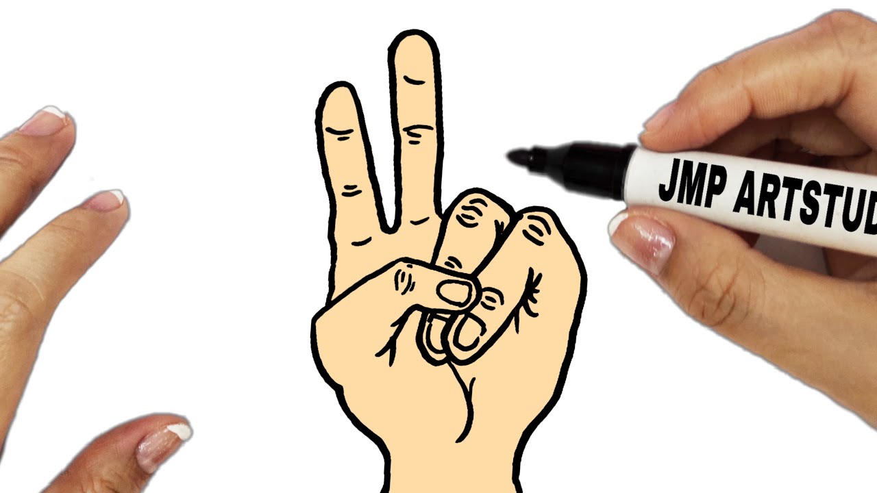 How to draw a peace hand sign - YouTube
