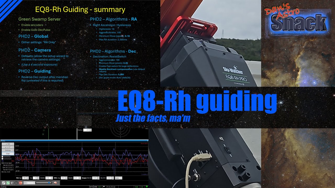 Sky-Watcher EQ8-RH guiding - just the facts ma'm - YouTube