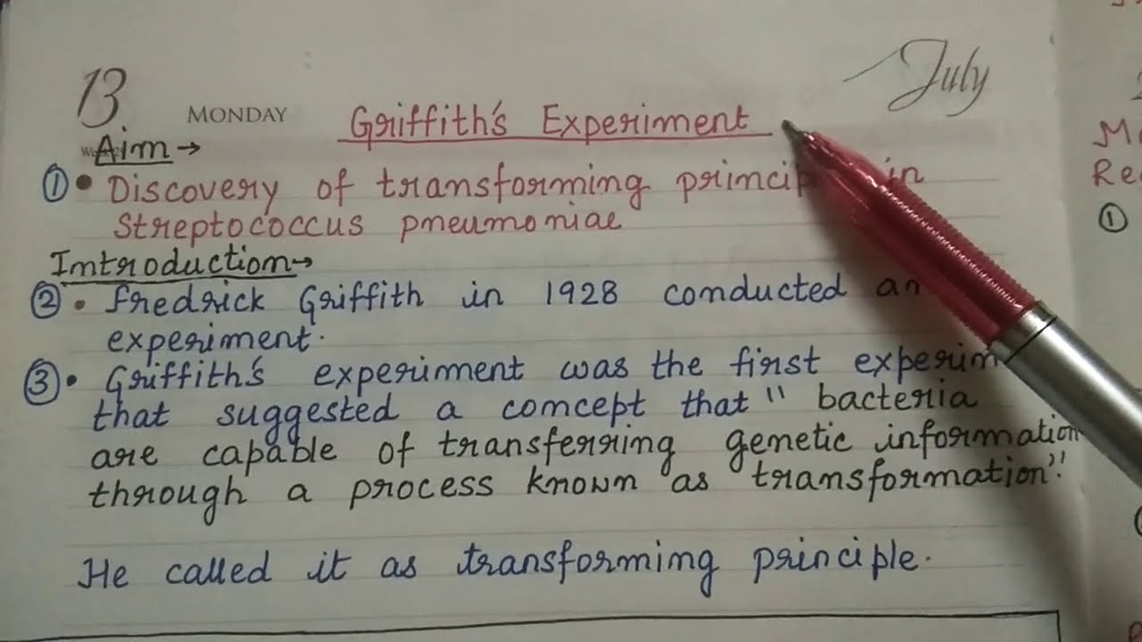 Griffith's Experiment of Transforming principle - YouTube