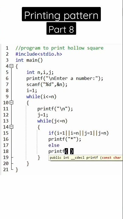 printing pattern part 8 | c programming | #shorts #clanguage - YouTube