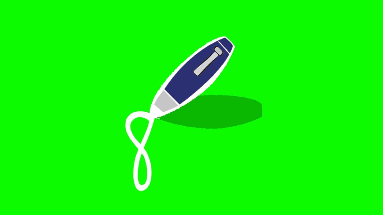 blue pen 8 animation green screen - YouTube