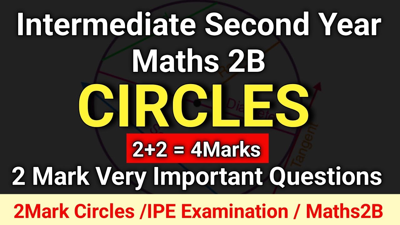 Class12 Circles: VERY IMPORTANT 2 MARK QUESTIONS | Maths2B Circles ...