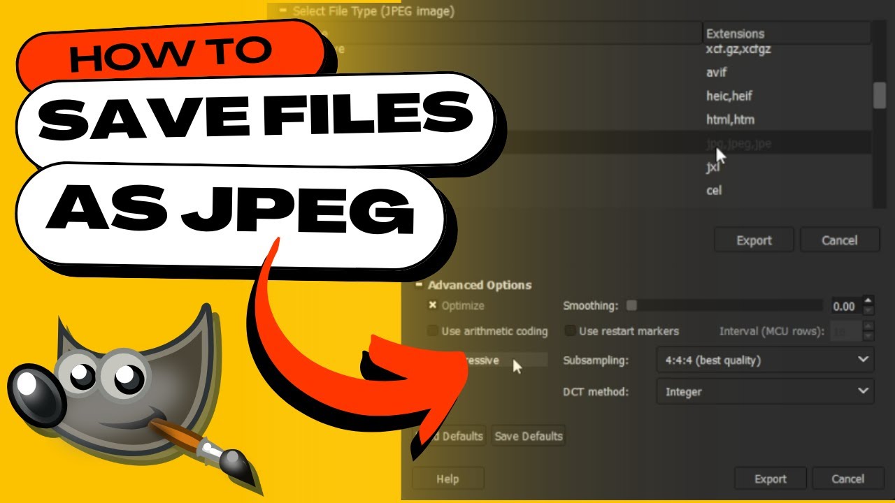 How To Save GIMP Files As JPEG Best Settings To Use YouTube How To Save GIMP Files As JPEG Best Settings To Use YouTube