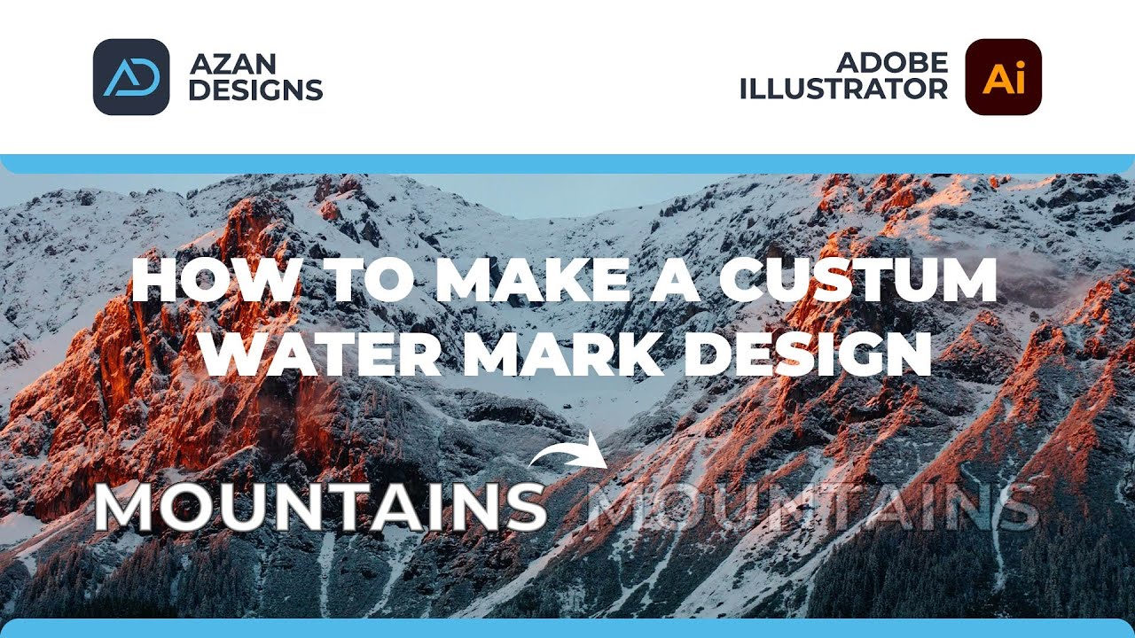 How to make a custom water mark design | 2 min short Illustrator ...