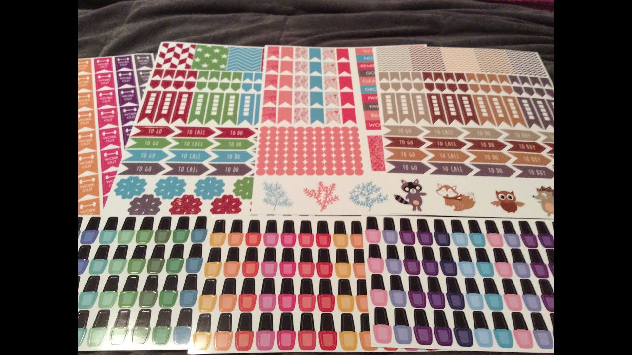 Erin Condren Planner Sticker Haul from PlannerStickers on Etsy - YouTube