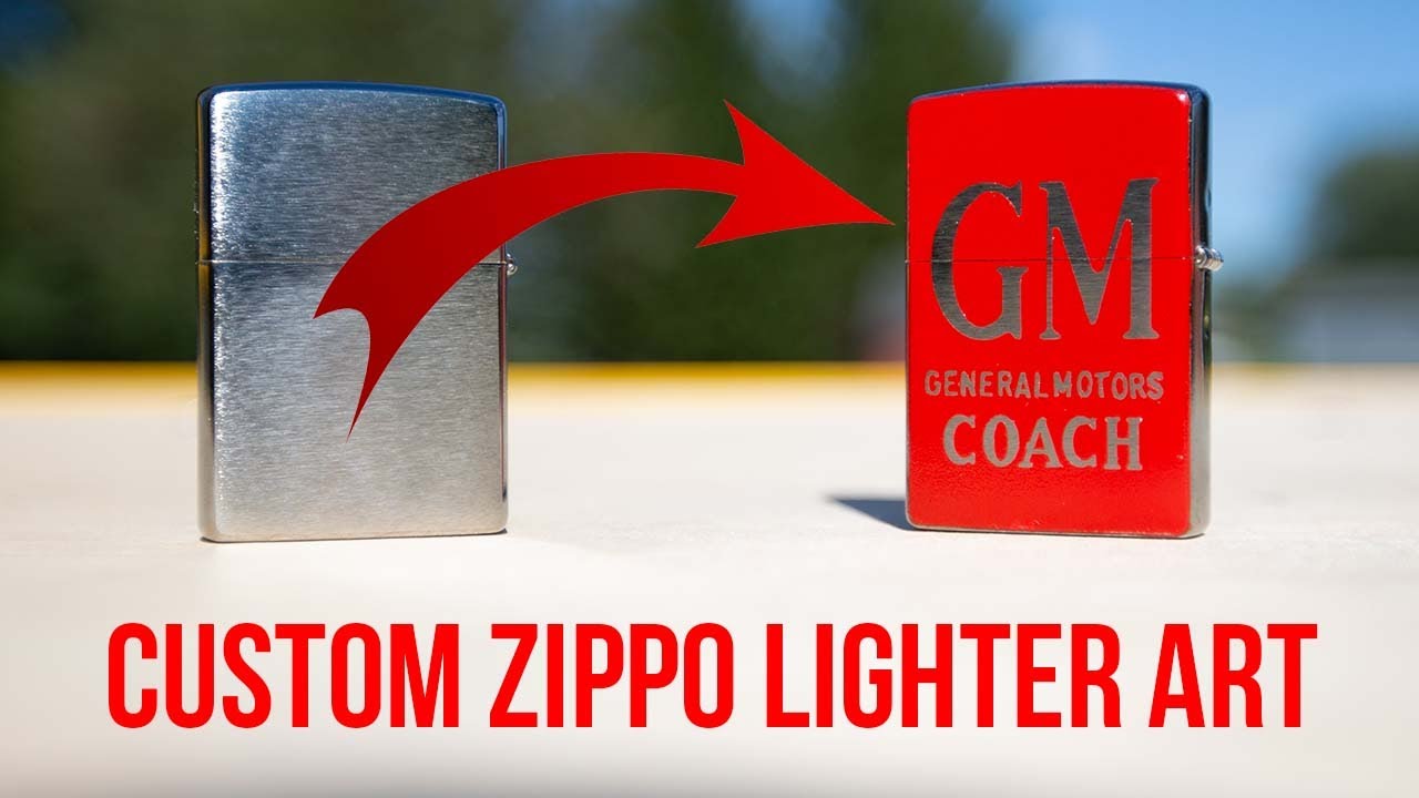 Creating custom Zippo lighter art with stencils - YouTube