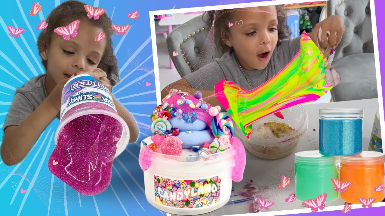 Make slime with us for the first time SUPER EASY!!! Kids playing with ...